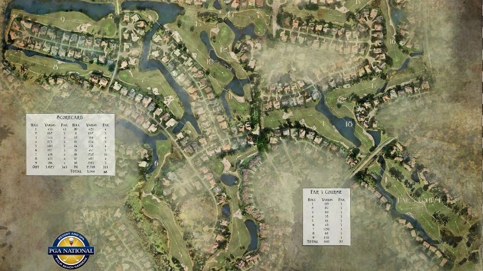 Pga National Golf Course Map Claire W Oakmont Country Club Golf Course